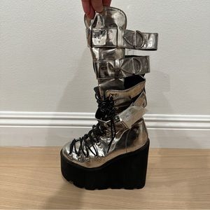 Dolls Kill | Shoes | Current Mooddolls Kill Metallic Platform Boots ...
